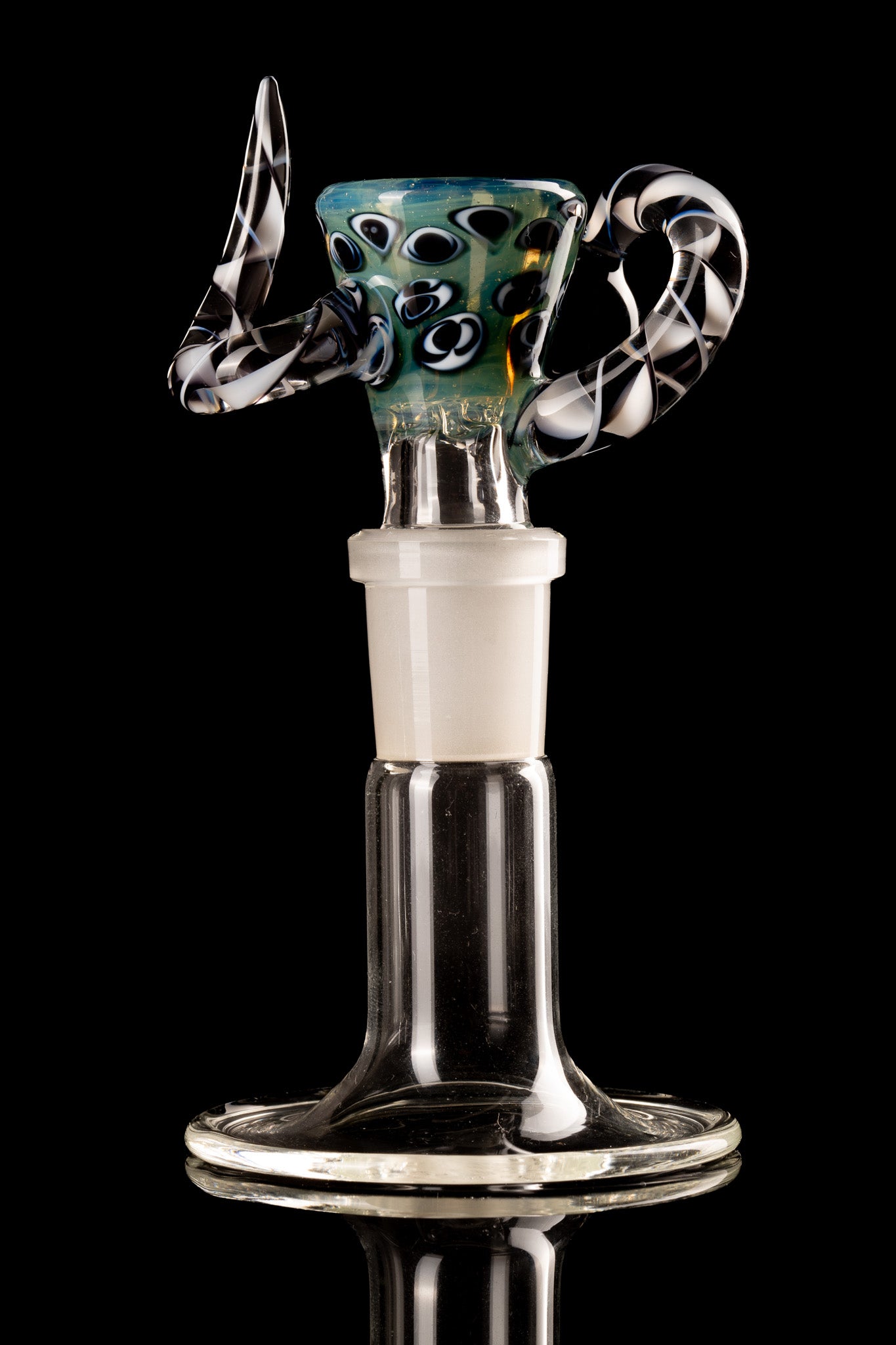 Asu Glass x Deer Glass - 18mm 3 Hole Cane Horn W/ Dot Stack Slide ...