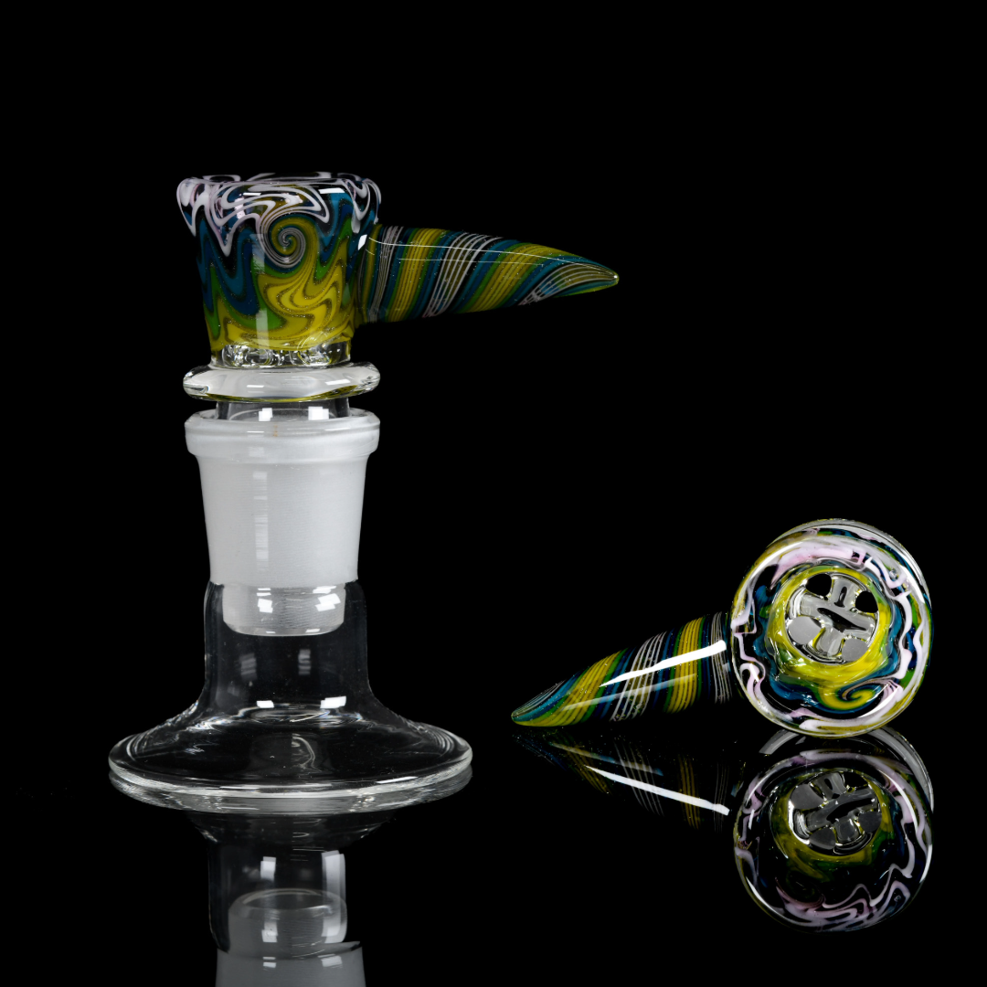 Mike Fro - 4 Hole Wig Wag 18mm Slide - 1 – Baked Turkey Heady Glass