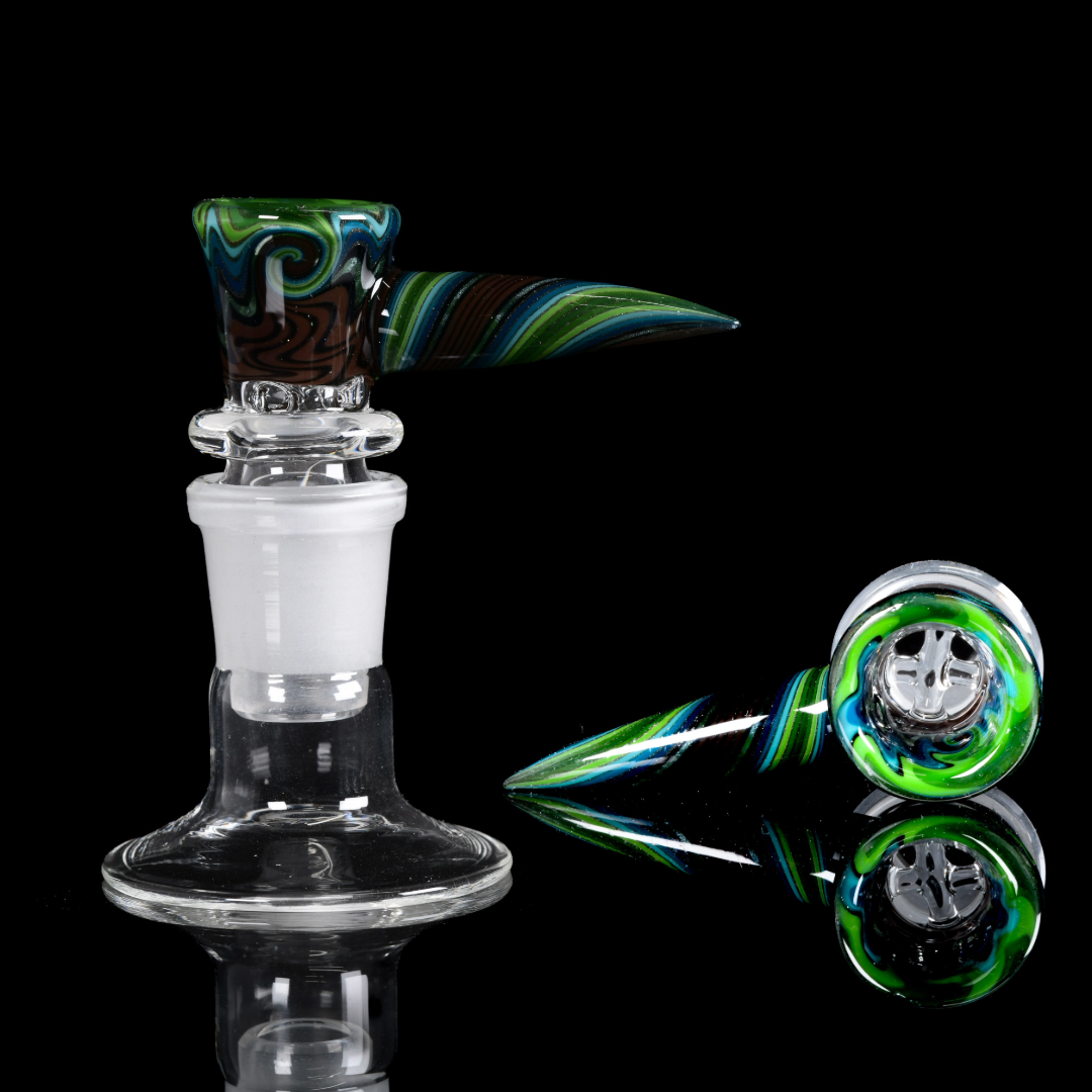 Mike Fro - 4 Hole Wig Wag 18mm Slide - 4 – Baked Turkey Heady Glass