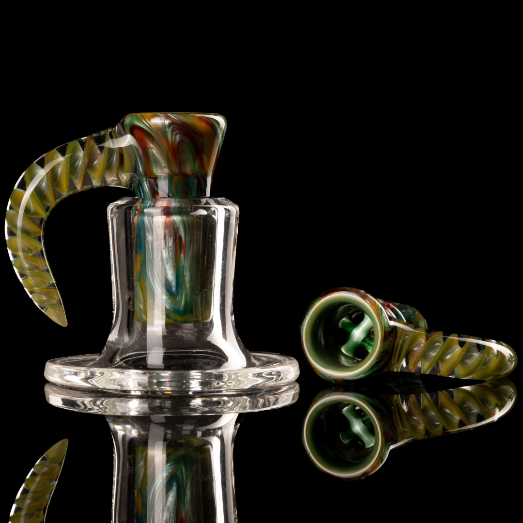 Amorphous Symphony x Welch Glass - 18mm 4 Hole Fully Worked Horn Slide ...